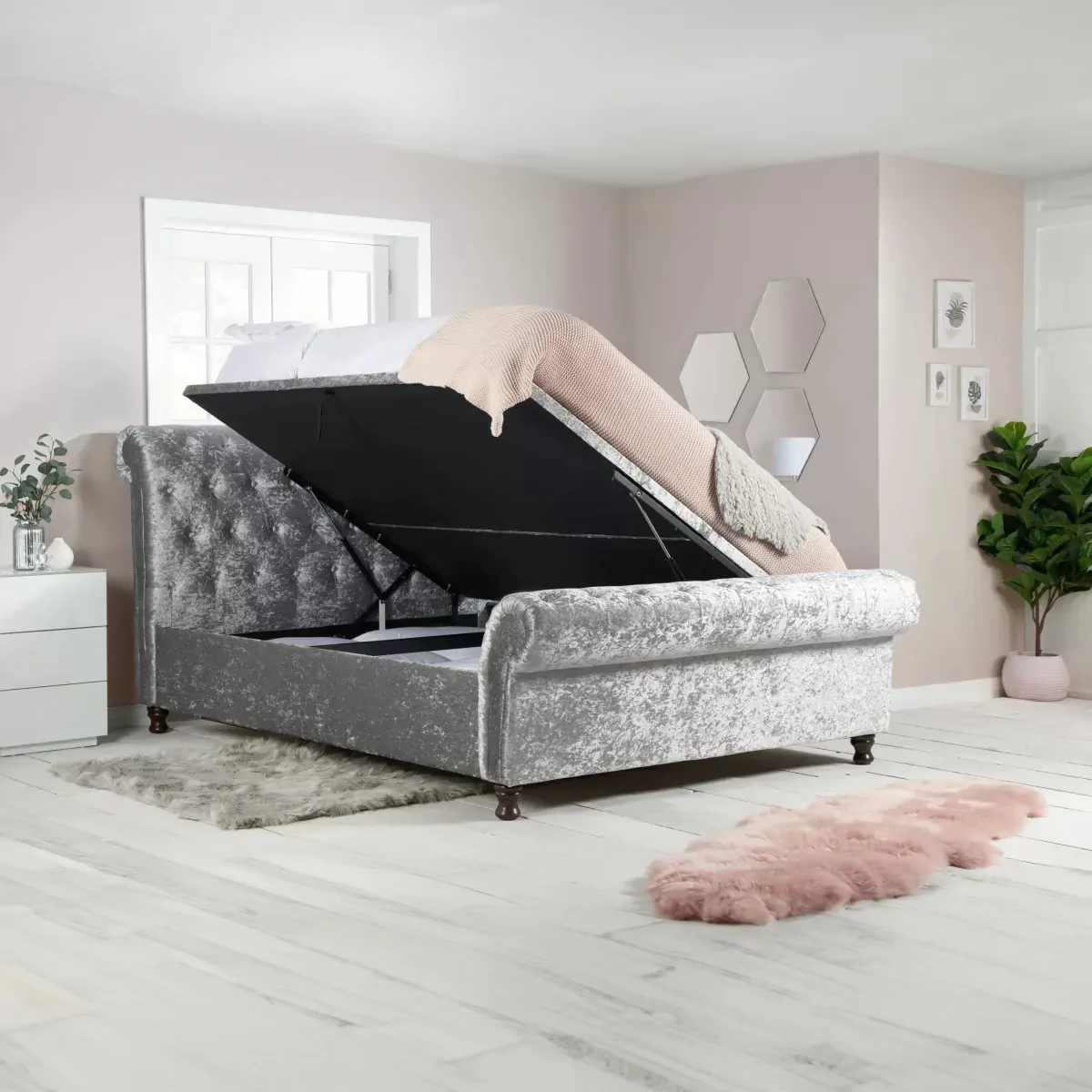 Cadiz Fabric Ottoman Bed Frame
