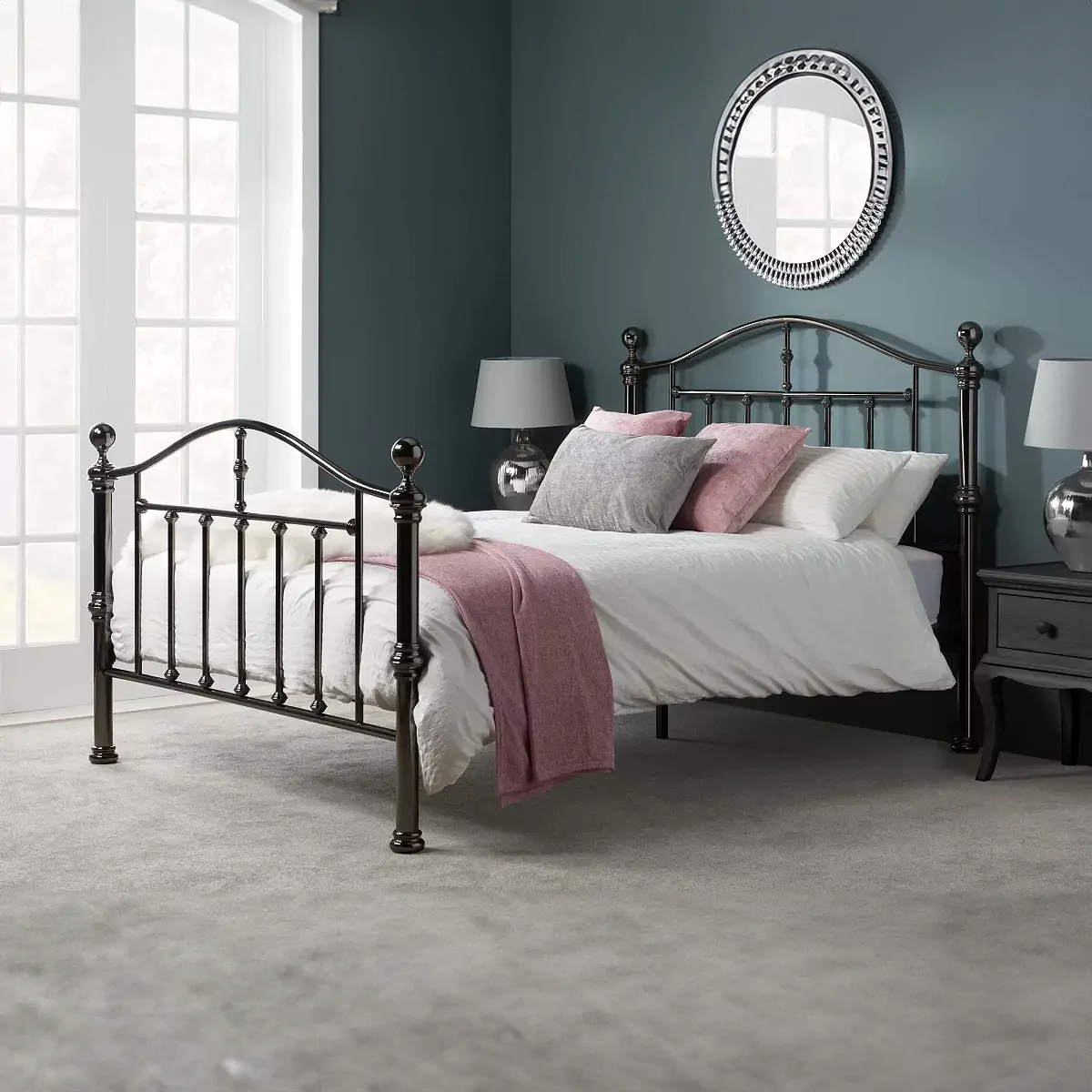 Nickel metal bed frame store